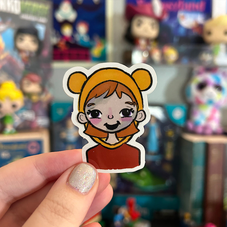 Silly Ole Bear Lost Kid Sticker – Lost Girl Watercolor